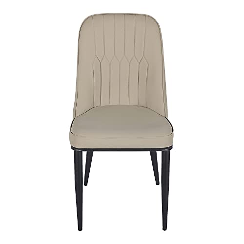 GIA Nifty Armless Upholstered Side Dining Chair with Vegan Leather, Light Gray,Qty of 1