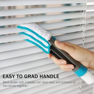 SetSail Blind Duster, Window Blind Cleaner Duster Brush with 4 Microfiber Sleeves Blind Cleaning Tools for Vertical Blinds Air Conditioner Jalousie Dust Ceiling Fans Car Vents Jalousie Dust Collector…