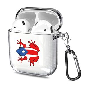 puerto rico clear silicone case compatible with apple airpods 1 2 pro airpod gel clear tpu protective cover skin sn10 (airpods 1/2)