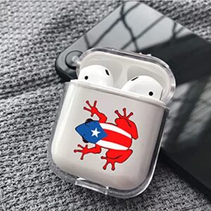 Puerto Rico Clear Silicone case Compatible with Apple AirPods 1 2 Pro AirPod Gel Clear TPU Protective Cover Skin SN10 (AirPods 1/2)