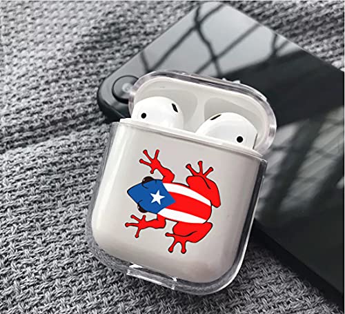 Puerto Rico Clear Silicone case Compatible with Apple AirPods 1 2 Pro AirPod Gel Clear TPU Protective Cover Skin SN10 (AirPods 1/2)