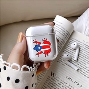 Puerto Rico Clear Silicone case Compatible with Apple AirPods 1 2 Pro AirPod Gel Clear TPU Protective Cover Skin SN10 (AirPods 1/2)