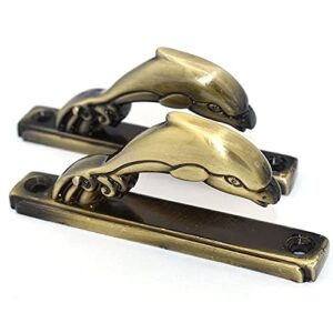 noyin 85mm Antique Bronze Metal Hooks Hangers Dolphins Wall Hooks Vintage Coat Rack Rustic Chic Wall Hook Towel Hook 2pcs