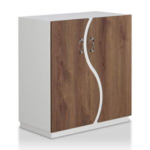 bowery hill contemporary wood shoe cabinet in white