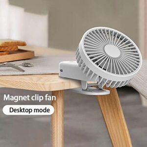 FENGCHUANG USB Powered Clip on Fan,Magnetic Small Desk Fan,Portable Personal Fan with Three Speed Adjustment,Mini Desk Fan Clip Fan for Baby Stroller,Bed,Outdoor