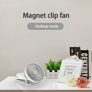 FENGCHUANG USB Powered Clip on Fan,Magnetic Small Desk Fan,Portable Personal Fan with Three Speed Adjustment,Mini Desk Fan Clip Fan for Baby Stroller,Bed,Outdoor