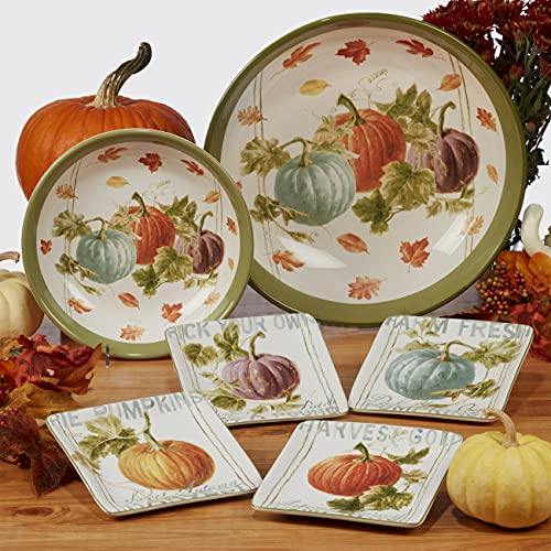 Certified International Autumn Harvest Rectangular Platter. 14" x 10", Multicolor