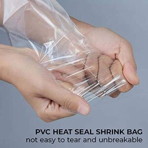 200Pcs Shrink Wrap Bags - Clear PVC Heat Shrink Wrap Shrink Film Bag for Presents Packaging Homemade Soap DIY Projects Bath Bombs Candles Shoes Jars Cellophane Gift Wrapping Pack & Small Basket