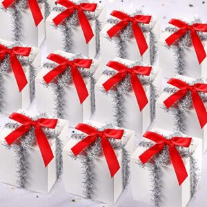 100 Pieces Twist Bow Satin Twist Tie Bows 5/8 Inch Bows for Halloween Wedding Crafts Wrapping Small Bows Candy Treat Bags Decoration(Red,5/8 Inch)