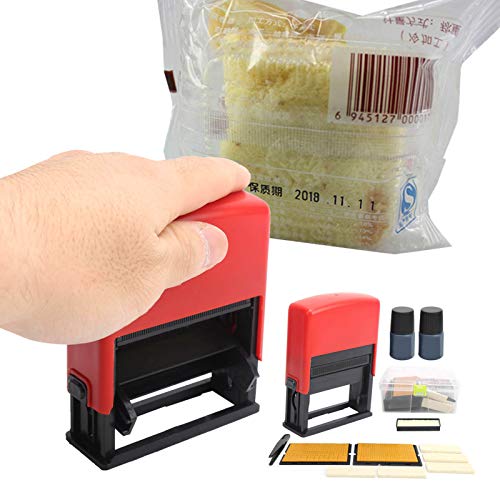 Expiry Date Printer, Handheld Production Date Stamp Machine, Date Label Machine Manual Ink Stamping Printing Coding Machine, for Flat, Concave, Curved Surfaces