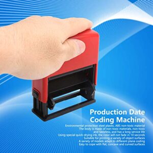 Expiry Date Printer, Handheld Production Date Stamp Machine, Date Label Machine Manual Ink Stamping Printing Coding Machine, for Flat, Concave, Curved Surfaces