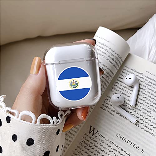 Country El Salvador Clear Silicone case Compatible with Apple AirPods 1 2 Pro AirPod Gel Clear TPU Protective Cover Skin SN1 (AirPods 1/2)