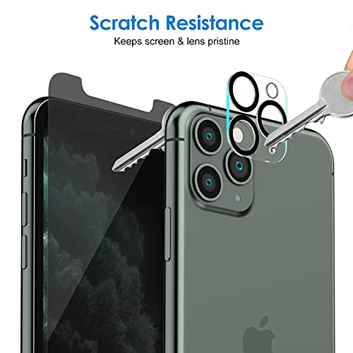 JETech Privacy Screen Protector for iPhone 11 Pro Max 6.5-Inch with Camera Lens Protector, Anti Spy Tempered Glass Film, 2-Pack Each