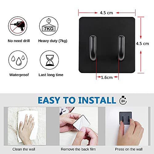 Adhesive Razor Hooks, ZUIMENG 4 Pack Self Adhesive Razor Holder for Shower, Wall Hooks for Razor Plug Shaver Towel Loofah