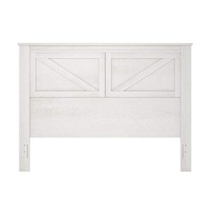 bowery hill wooden queen panel headboard in ivory oak