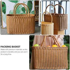 ARTIBETTER African Market Basket Large Oval Woven Straw Basket with Handle Grocery Bag Shopping Bag