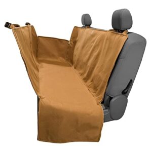 carhartt universal fitted nylon duck pet hammock car seat protector, dog back seat cover, carhartt brown