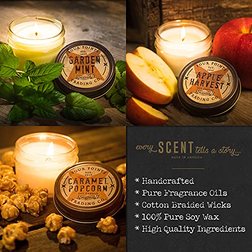 Gasoline Scented Candle 4 oz - Soy Aromatherapy Candle with Jar - Great Fun Gifts for Birthday, Anniversary, Christmas, New Year, House Warming and More - Four Points Trading Co.