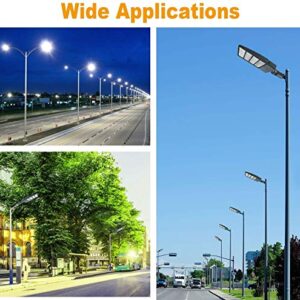 OSTEK 300W LED Parking Lot Lights with Dusk-to-Dawn Photocell, Outdoor Commercial Area Lighting Fixture 42000LM - Waterproof IP65 5000K LED Shoebox Light with Slip Fitter Mount 100-277V