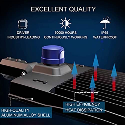 OSTEK 300W LED Parking Lot Lights with Dusk-to-Dawn Photocell, Outdoor Commercial Area Lighting Fixture 42000LM - Waterproof IP65 5000K LED Shoebox Light with Slip Fitter Mount 100-277V