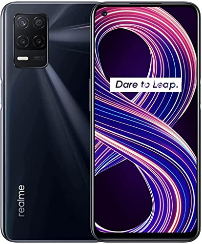 realme 8 5G + 4G Volte GSM Unlocked Global USA Latin Europe Octa Core 48MP Triple Camera (NOT Verizon/Boost/CDMA) (Black Supersonic, 128GB+4GB)