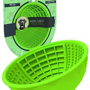 Mighty Paw Dog Lick Bowl | Interactive Slow Feeder Puzzle for Anxiety, Calming and Boredom. Wobbles Or Stays Put. Works W/ Soft Food & Supports Oral Health. Dishwasher Safe BPA Free Silicone