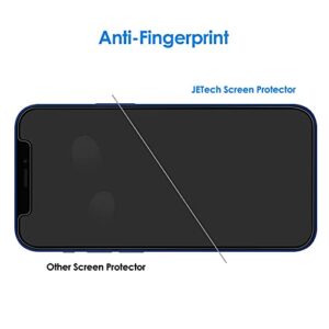 JETech Privacy Screen Protector for iPhone 12 6.1-Inch with Camera Lens Protector (Not for iPhone 12 Pro), Anti Spy Tempered Glass Film, 2-Pack Each