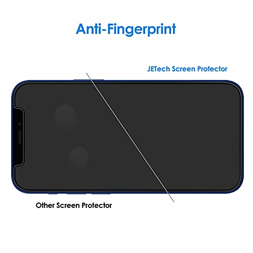 JETech Privacy Screen Protector for iPhone 12 6.1-Inch with Camera Lens Protector (Not for iPhone 12 Pro), Anti Spy Tempered Glass Film, 2-Pack Each