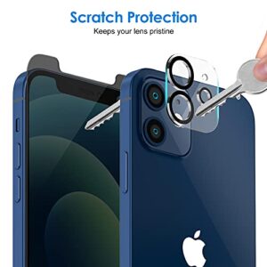 JETech Privacy Screen Protector for iPhone 12 6.1-Inch with Camera Lens Protector (Not for iPhone 12 Pro), Anti Spy Tempered Glass Film, 2-Pack Each