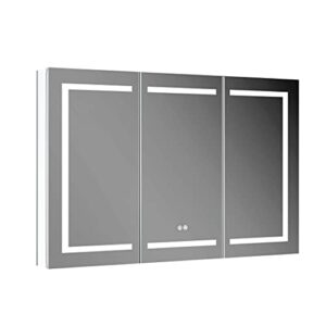 blossom recessed or surface 48 inch led mirror medicine cabinet with lights, defogger (vega-48)