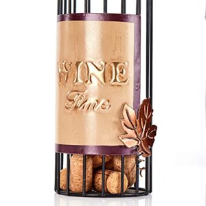 Aayla Wine Cork Holder - Wine Time Cork Storage, Black and Antique Gold Purple, Unique Gift for Wine Lovers (Wire Wine Shape, Holds Approximately 55 Corks)