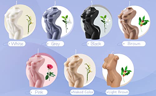 Body Candle Female Torso Candle 6'' Shaped Candles Aesthetic Candle Soy Candle Home Decor for Bathroom Bedroom Valentine's Day Gift for Home Spa Wedding Women Birthday（Black