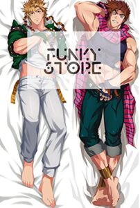 for jojo's bizarre adventure joseph joesta & caesar a. zeppeli peach skin pillow case pillowcase 59-inch x 19.6 inch