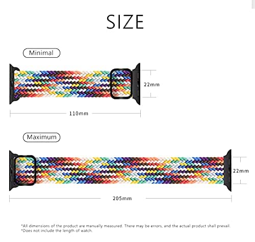 Atenzol Braided Solo Loop Compatible with Apple Watch Bands 38mm 40mm 41mm 42mm 44mm 45mm 49mm Women Men, Adjustable Buckle, Stretchy Elastics Sport Wristband for iWatch Ultra 8 7 6 SE 5 4 3 2 1 (1-Rainbow+Pride Edition, 38mm 40mm 41mm)