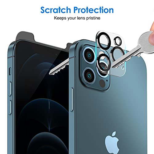 JETech Privacy Screen Protector for iPhone 12 Pro 6.1-Inch with Camera Lens Protector (Not for iPhone 12), Anti Spy Tempered Glass Film, 2-Pack Each