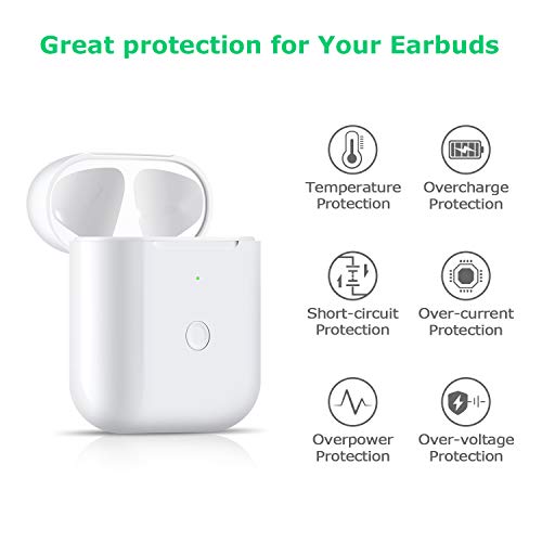 Wireless Charging Case Compatible with AirPods 1 2，Air pods Charger Case Replacement with Bluetooth Pairing Sync Button，no Aipods