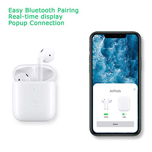 Wireless Charging Case Compatible with AirPods 1 2，Air pods Charger Case Replacement with Bluetooth Pairing Sync Button，no Aipods