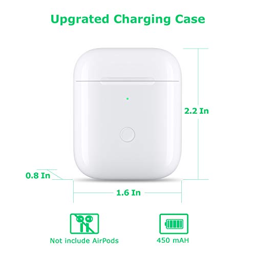 Wireless Charging Case Compatible with AirPods 1 2，Air pods Charger Case Replacement with Bluetooth Pairing Sync Button，no Aipods