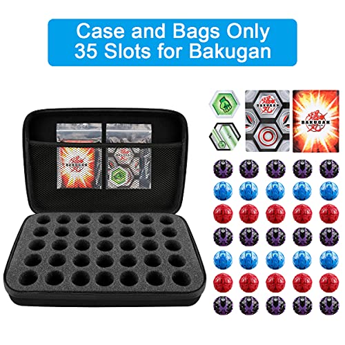 Jucoci Toy Organizer Case Compatible with Bakugan Battle Planet, BakuCores, Armored Alliance, Geogan Rising, Toy Organizer Storage Container Holder Fits for 35 Pieces. (Only Case) Black