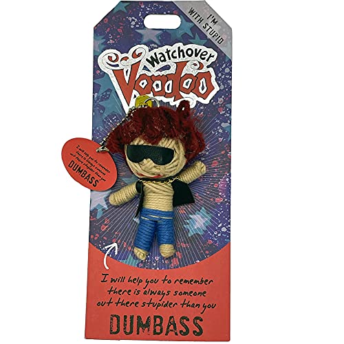 Watchover Voodoo - String Voodoo Doll Keychain – Novelty Voodoo Doll for Bag, Luggage or Car Mirror - Dumbass Voodoo Keychain, 5 inches