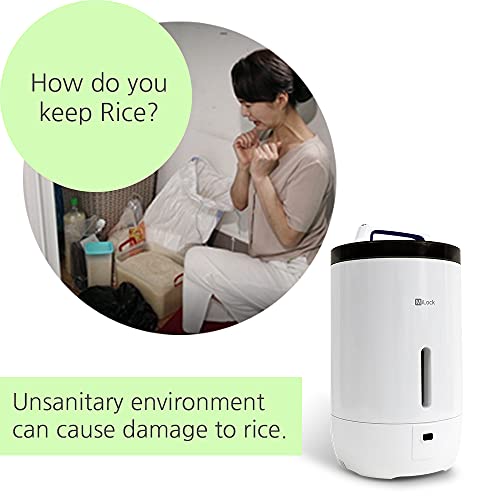 MiLock Electric Vacuum Seal Rice Storage Container, Automatic Air Sealing System for Rice, Holds 17.6 lbs / 8kg of Rice, Made in Korea