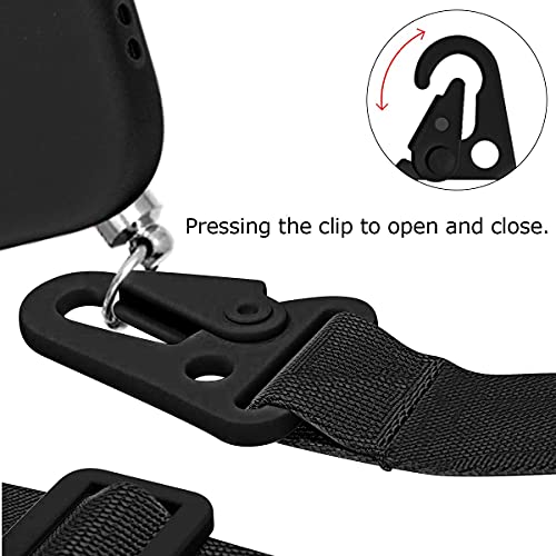 Yoedge Crossbody Case for Samsung Galaxy A32 (5G) [ 6.5" ] with Adjustable Neck Cord Lanyard Strap - Soft Silicone Shockproof Protective Cover with Lovely Design Pattern - Black