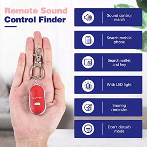 4 Pieces Key Finder KeyTag LED Light Remote Sound Control Lost Key Finder with 4 Pieces Keychains Key Locator Device Phone Keychain for Child Elderly Pet Luggage, 2.24 x 1.18 x 0.59 Inch