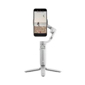 dji om 5 smartphone gimbal stabilizer, 3-axis phone gimbal, built-in extension rod, portable and foldable, android and iphone gimbal with shotguides, vlogging stabilizer, youtube tiktok video, gray