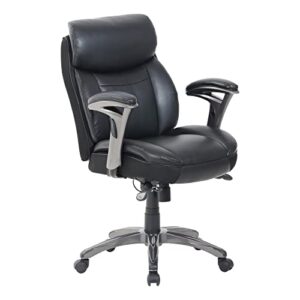 serta® smart layers™ siena bonded leather mid-back manager's chair, black