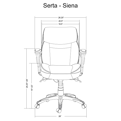 Serta® Smart Layers™ Siena Bonded Leather Mid-Back Manager's Chair, Black