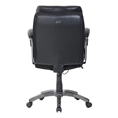 Serta® Smart Layers™ Siena Bonded Leather Mid-Back Manager's Chair, Black