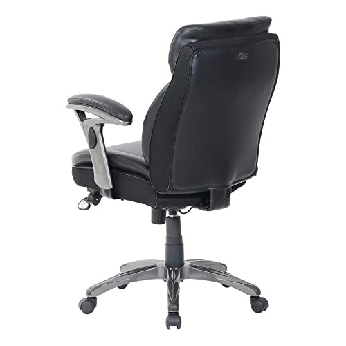 Serta® Smart Layers™ Siena Bonded Leather Mid-Back Manager's Chair, Black