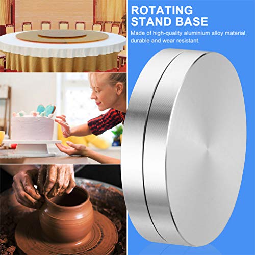 EXCEART Rotating Cake Stand Turntable Cake Rotator Base Bearing Aluminium Alloy Revolving Cake Stand Spinner For Cake Decorations Pastries Cupcake