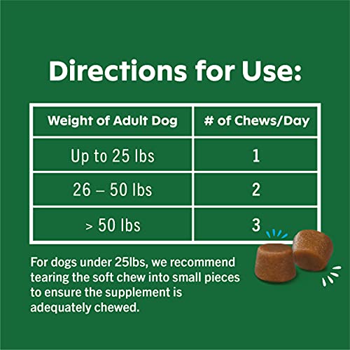 Greenies Hip & Joint Dog Supplements with Glucosamine and Chondroitin, 80-Count Chicken-Flavor Soft Chews for Adult Dogs